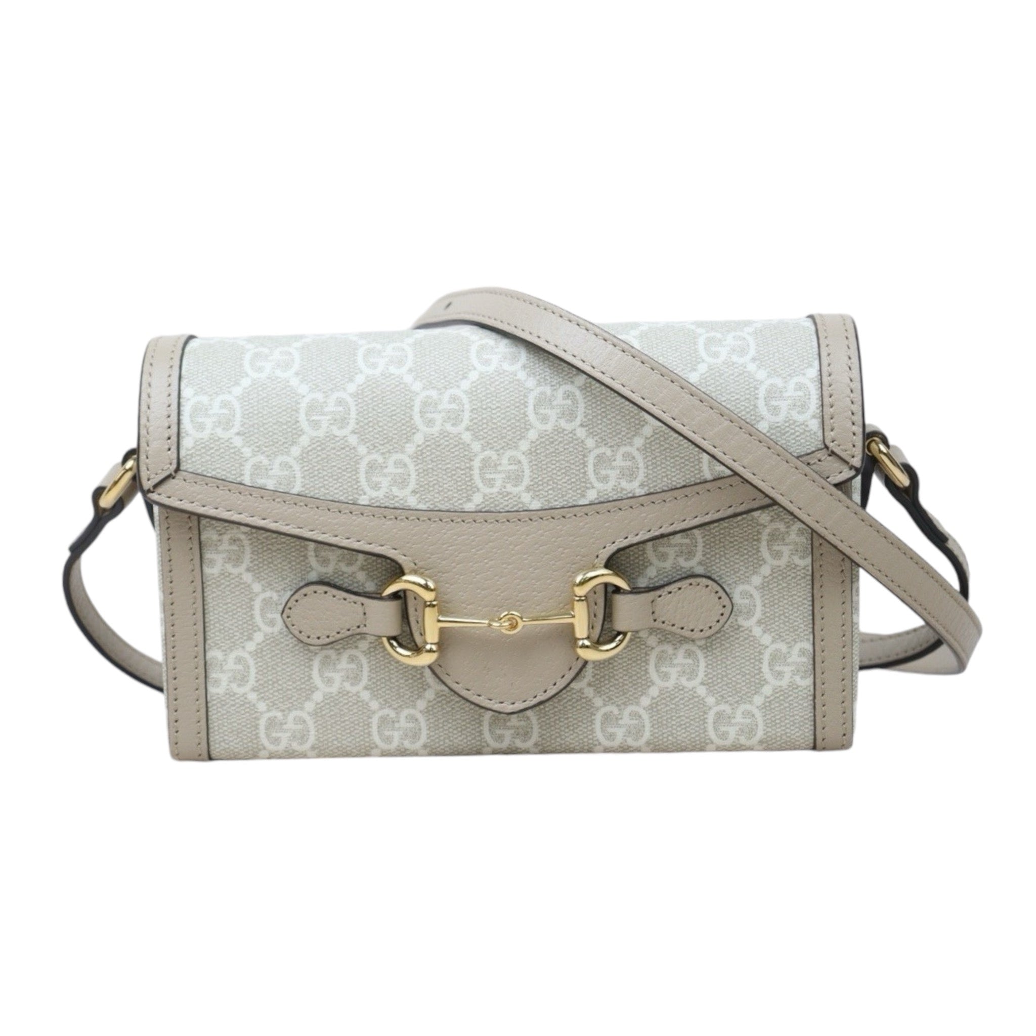 Very Good ( Rank A) ｜GUCCI GG Campus 1955 Grey Beige Shoulder Bag｜P240 ...