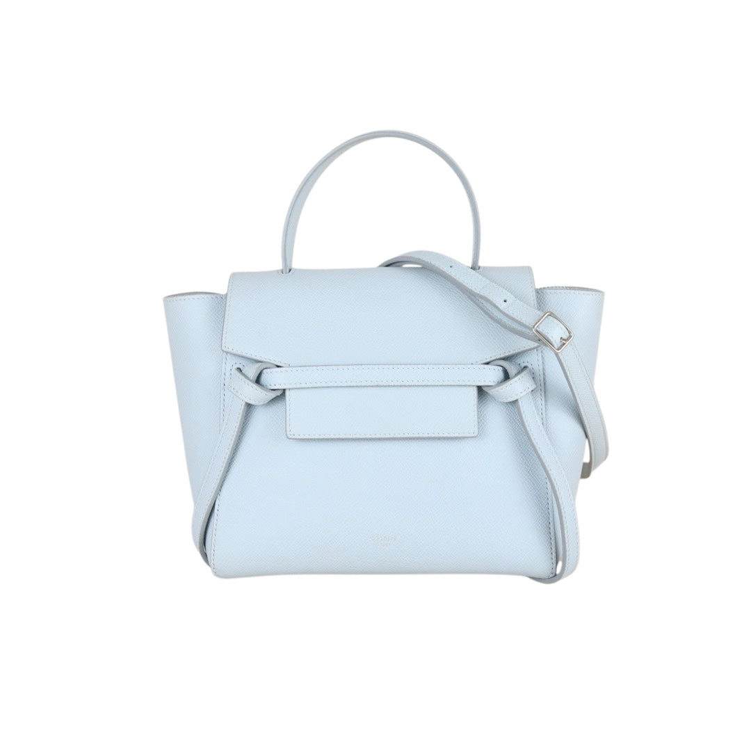 Very Good ( Rank A)｜CELINE Calf Leather Belt Nano Handbag Shoulder Bag ...