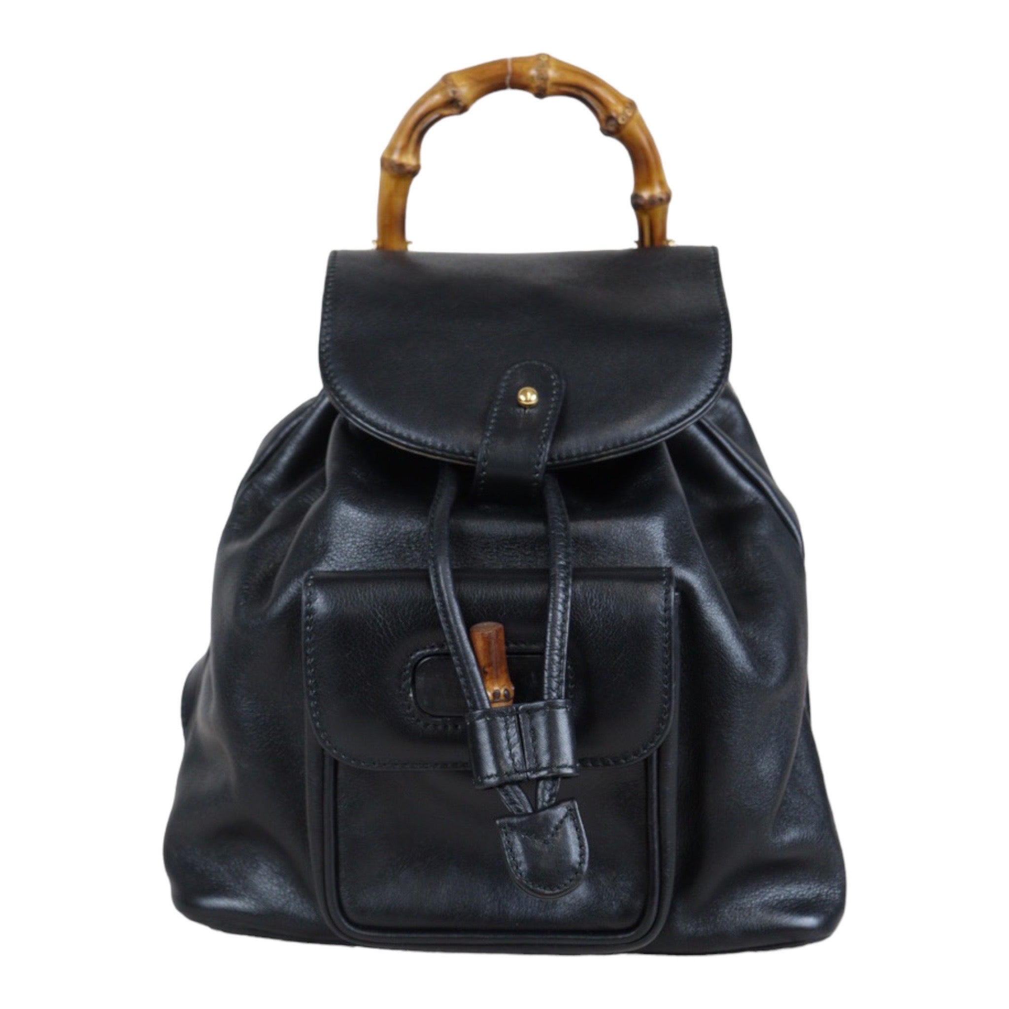 Rank A ｜ GUCCI Bamboo Leather Mini Backpack Back｜23101315 – BRAND GET