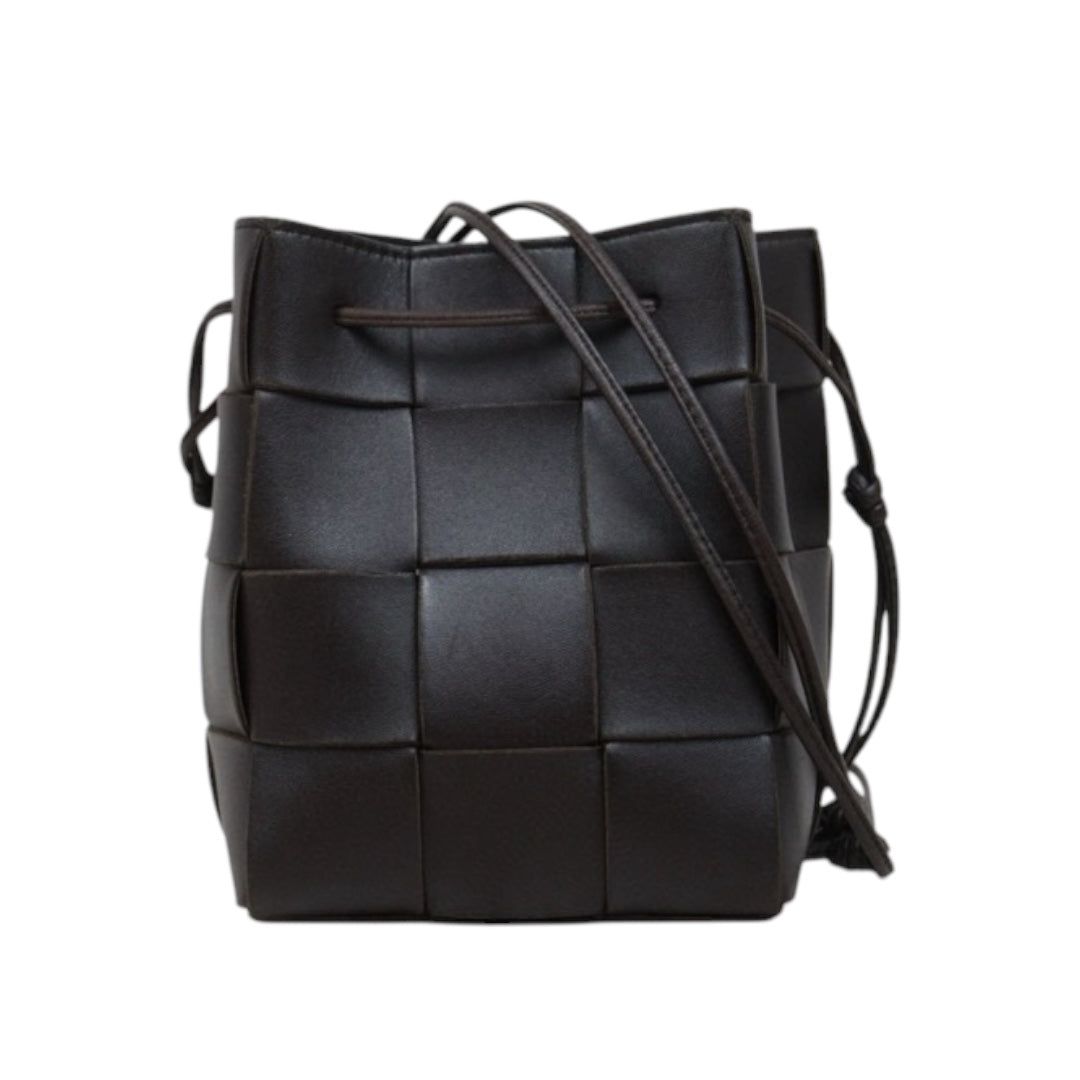 Good ( Rank AB)｜ Bottega Veneta Lamb Skin Weave Bucket Shoulder Bag Br ...